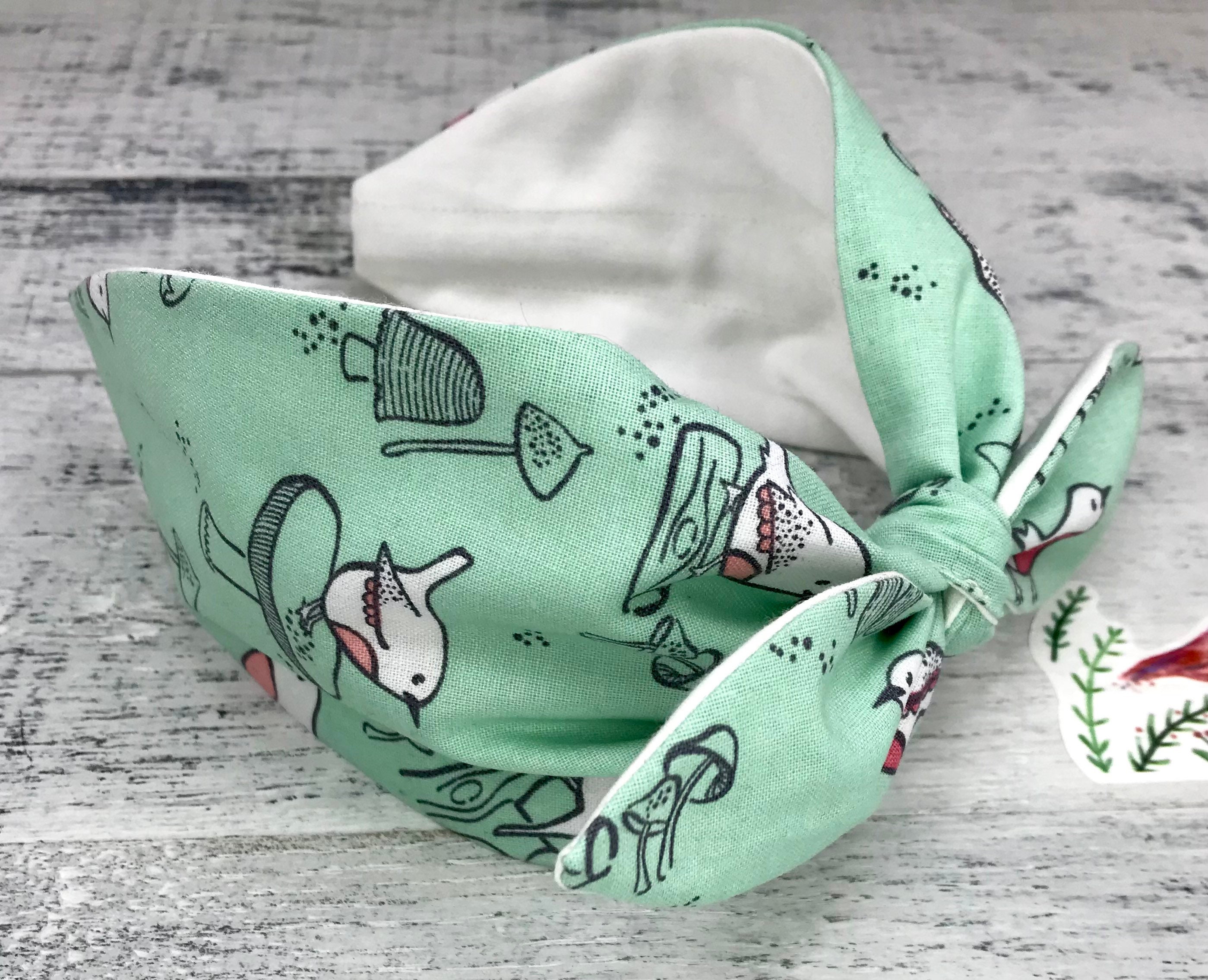 SALE Turban Style Headband in Robin Bird Print Vintage - Etsy
