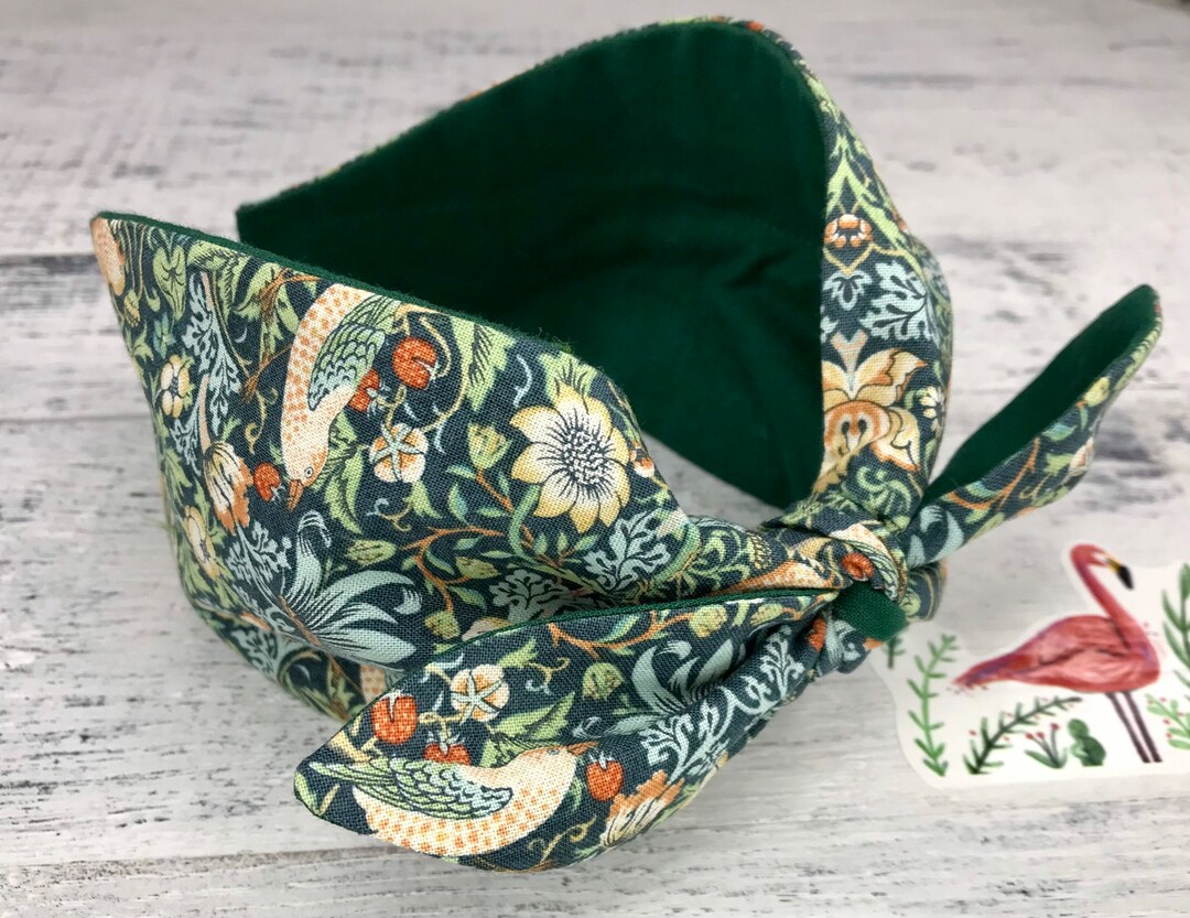 William Morris strawberry Thief in Green Turban Style Headband Vintage ...