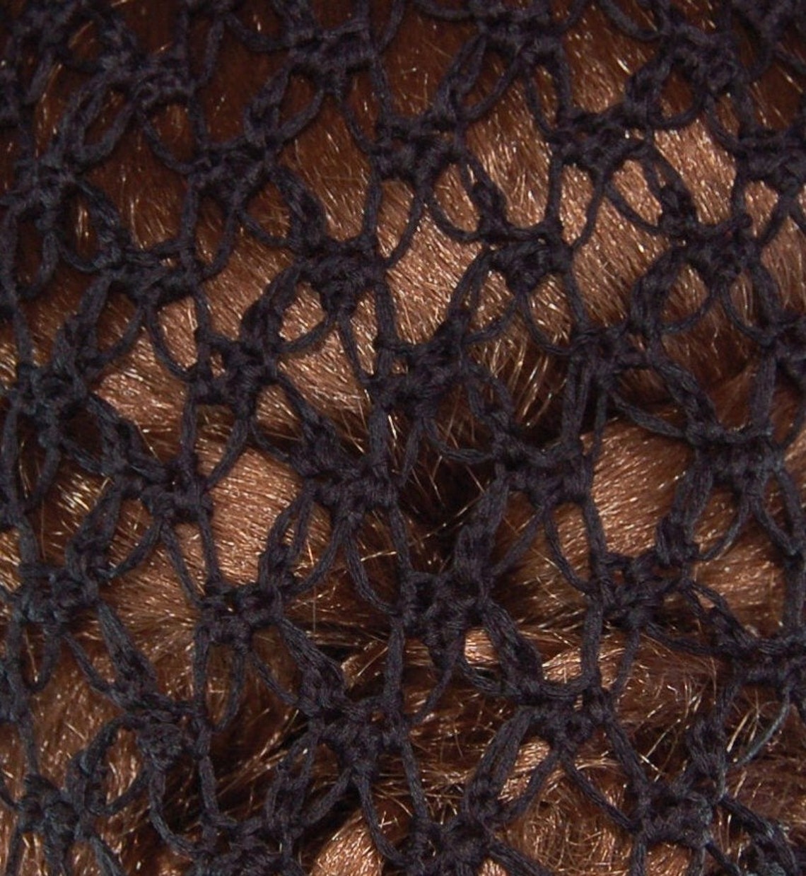 Black Italian Ribbon Yarn Lover's Knot Hair Snood with | Etsy