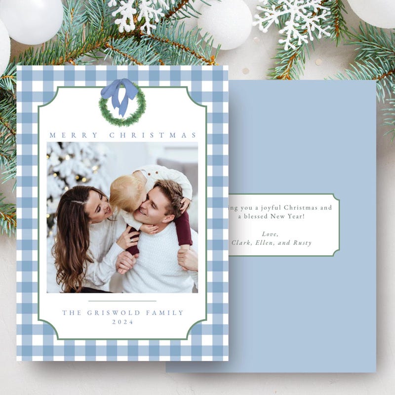 Blue Christmas Cards - Etsy
