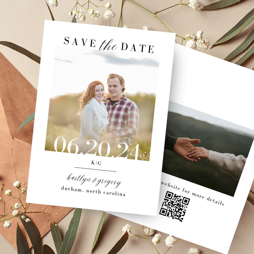 Modern Simple Save the Date Template | Editable Wedding Save the Date ...