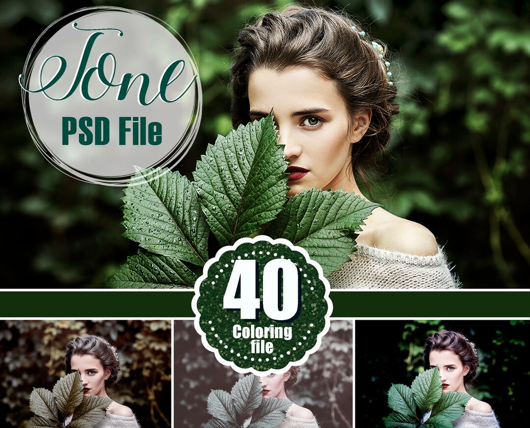 40 Color Coloring File, Tone Effect, Digital Backdrop, Photoshop ...