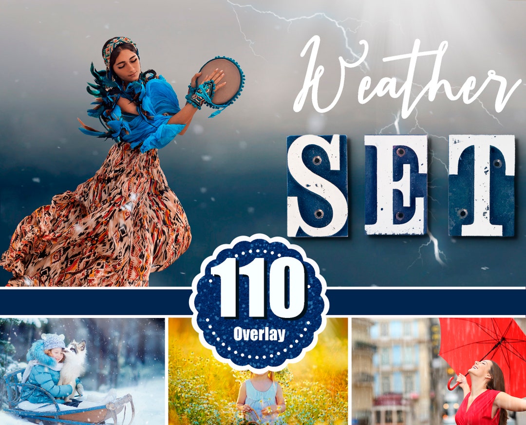 110 Weather Set Bundle Pack Photo Overlays, Photoshop Overlay, Snow Sun ...