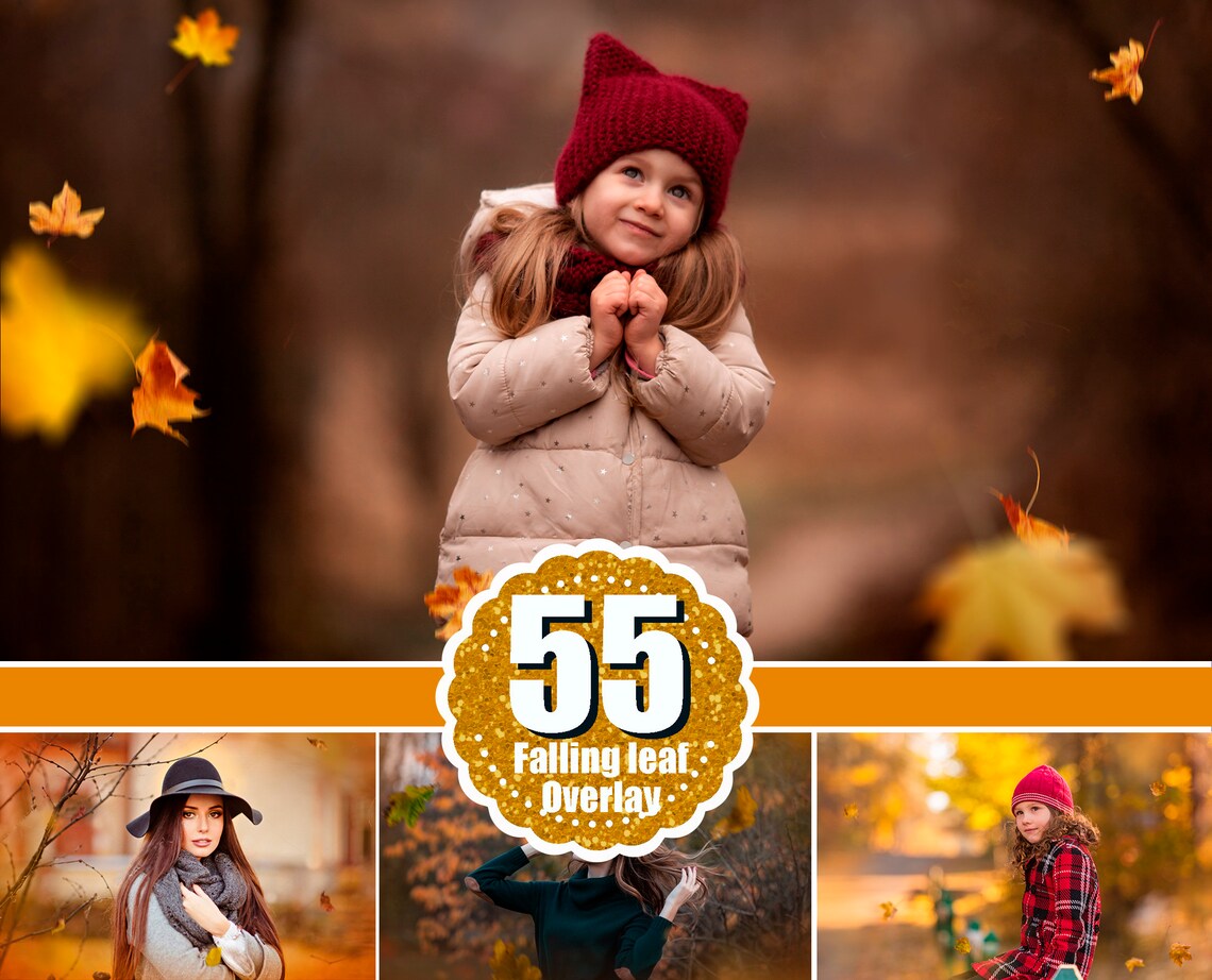 55 Falling Leaves Overlays Photoshop Mix Overlays Photo - Etsy