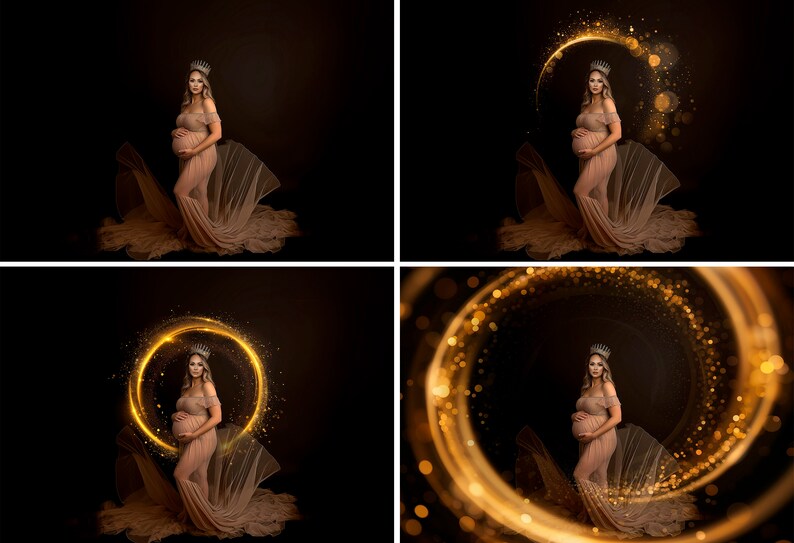 35 Golden Light Ring Maternity Overlays, Maternity Circle Overlay ...