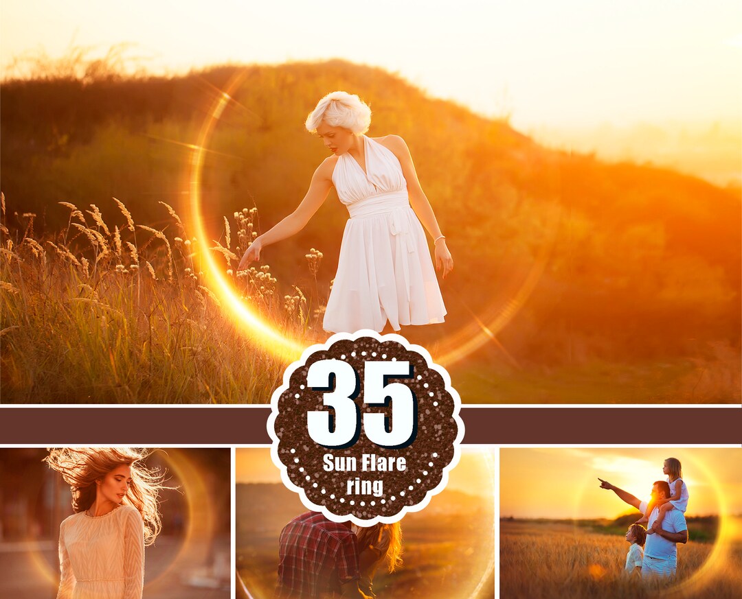 35 Sun Ring Lens Flare Overlays, Rainbow Lens Flare, Natural Sun Light ...