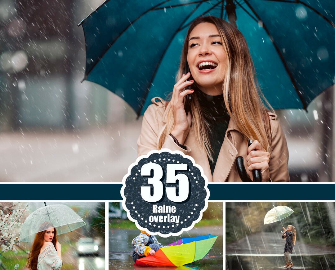 35 Rain Rainbow Photoshop Overlays, Photography Photo Prop, Drops ...