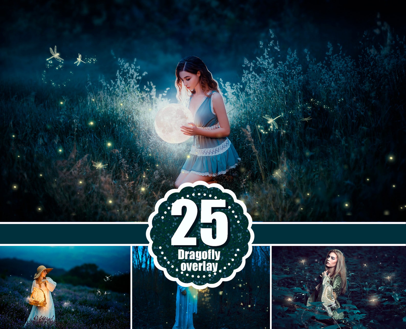25 Dragonfly Firefly Butterfly Photo Overlays Lightning Bug - Etsy