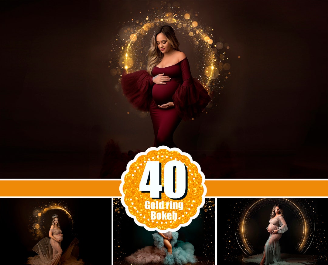 35 Golden Light Ring Maternity Overlays, Maternity Circle Overlay ...