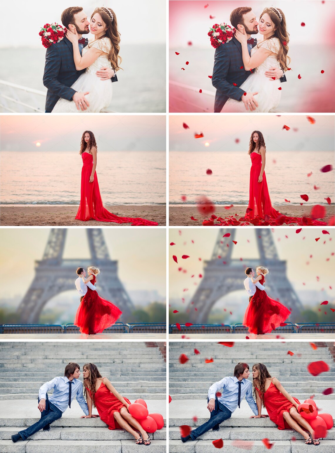 110 Flower Petals Photo Overlays, Photoshop Overlay, Wedding, Valentine ...