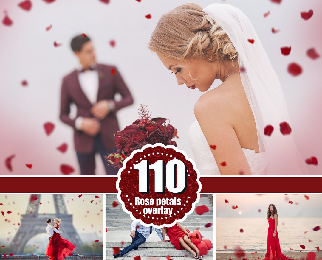 110 Flower Petals Photo Overlays, Photoshop Overlay, Wedding, Valentine ...