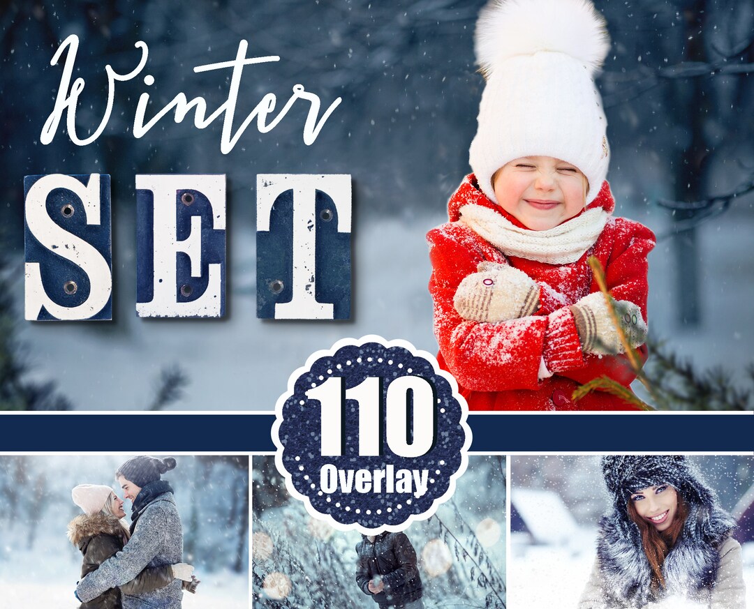 110 Winter Snow Photo Set Pack Bundle Overlay, Christmas Overlay ...
