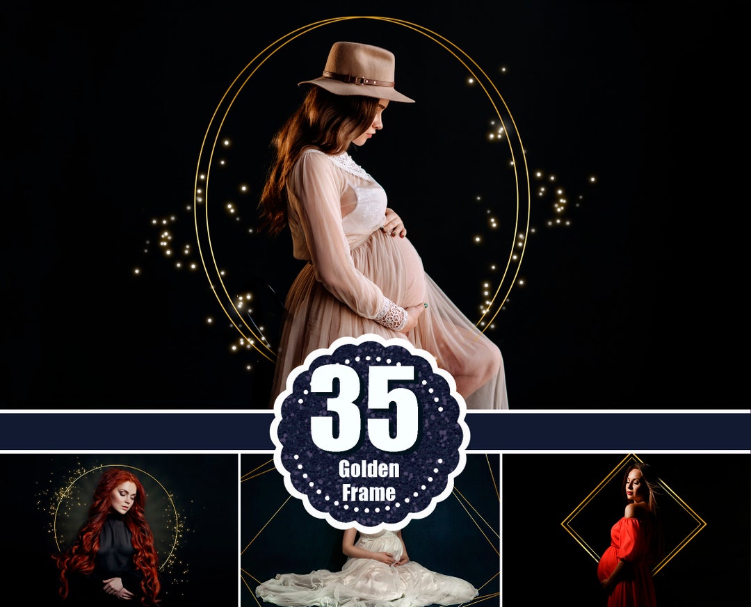 35 Lights Bokeh Maternity Overlays Rings, Gold Circle Overlay ...