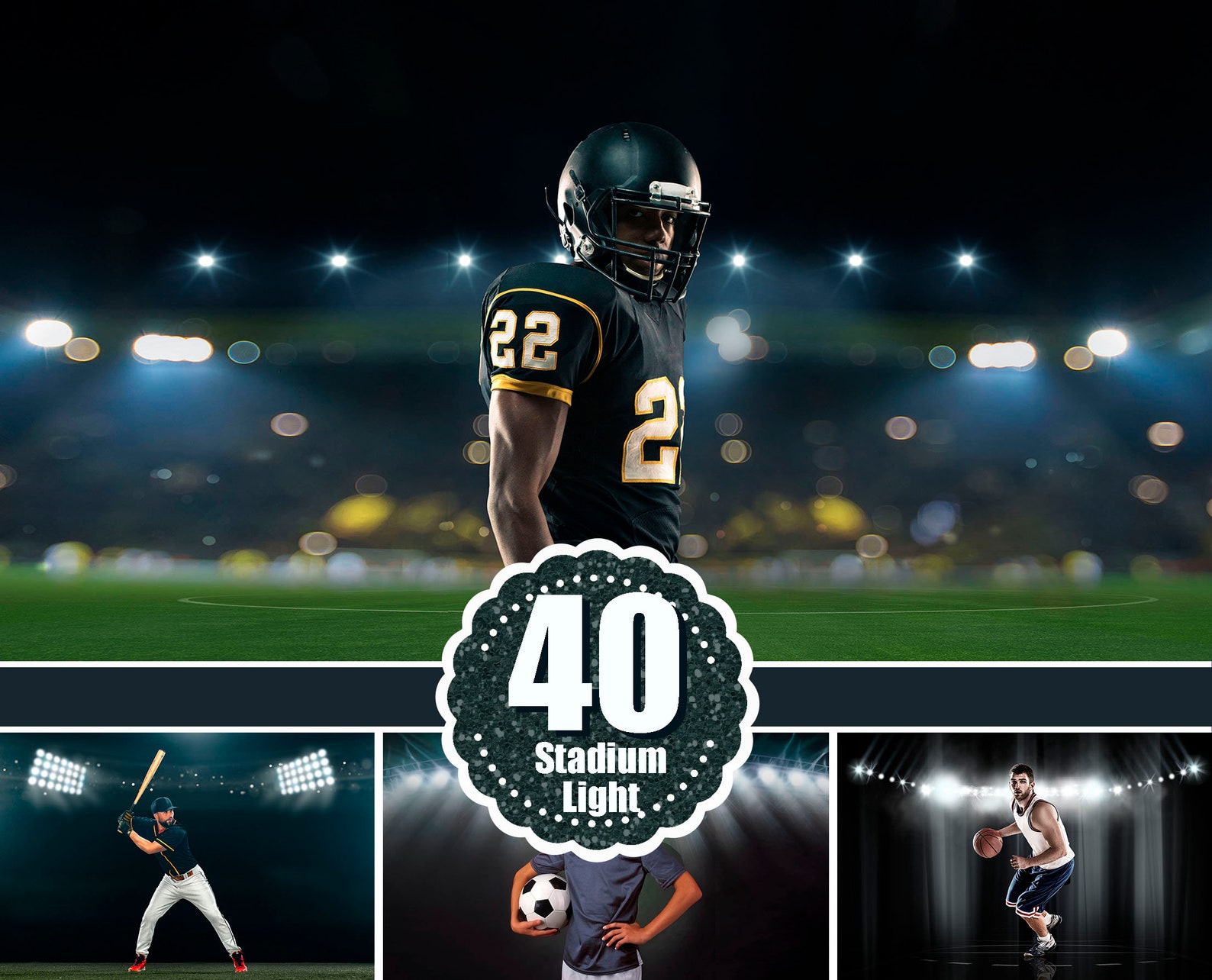 Stadium Light Overlays, Sports Digital Backdrops Background, Spotlight ...