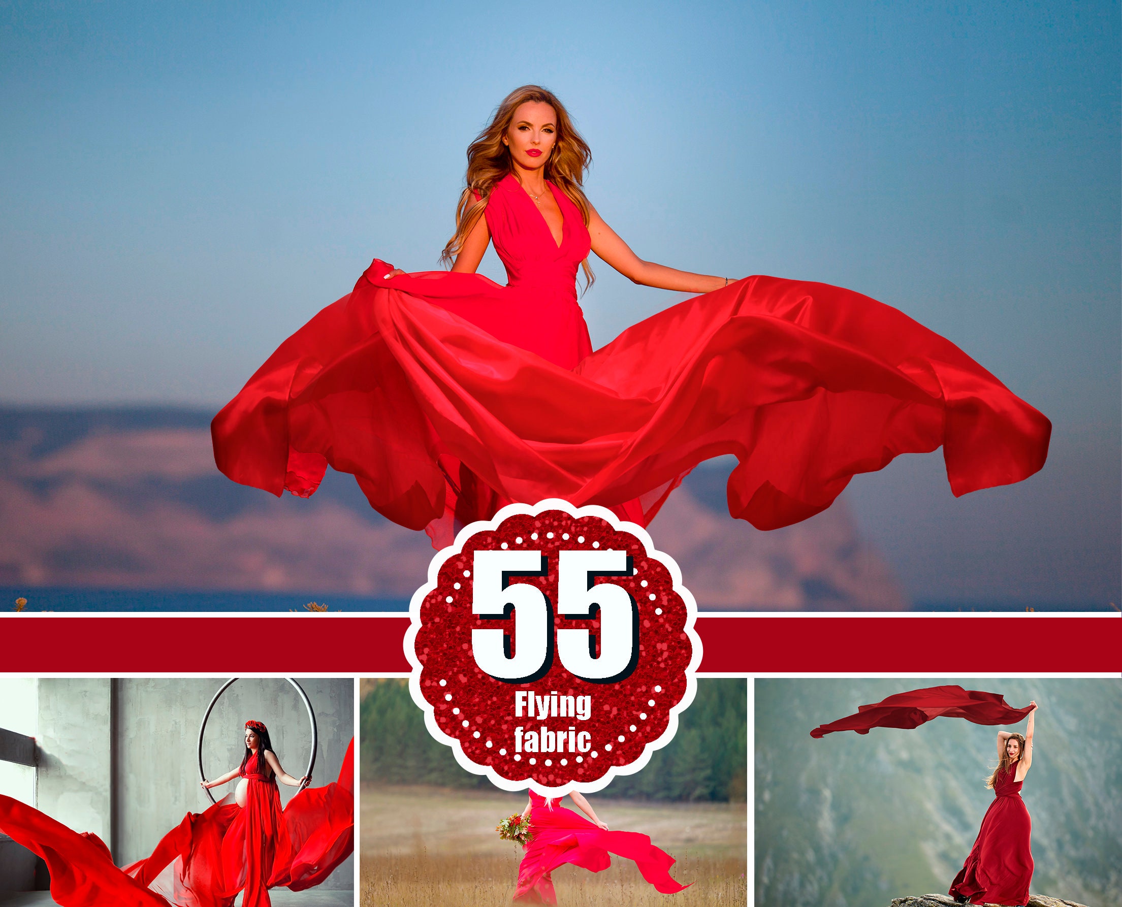 55 Flying fabric dress Photo Overlays Photoshop Mix Overlay | Etsy