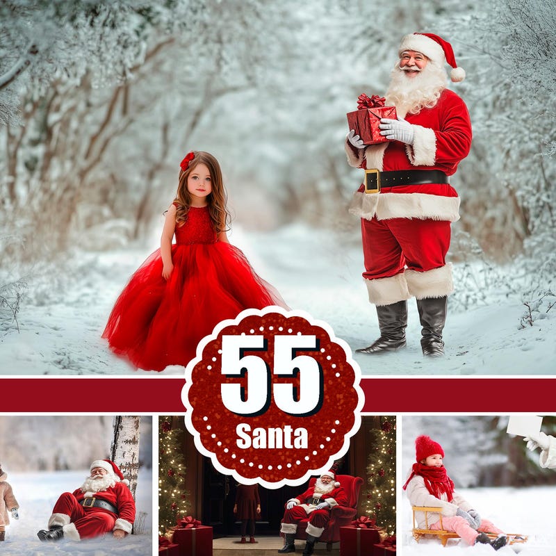 Santa Overlays - Etsy