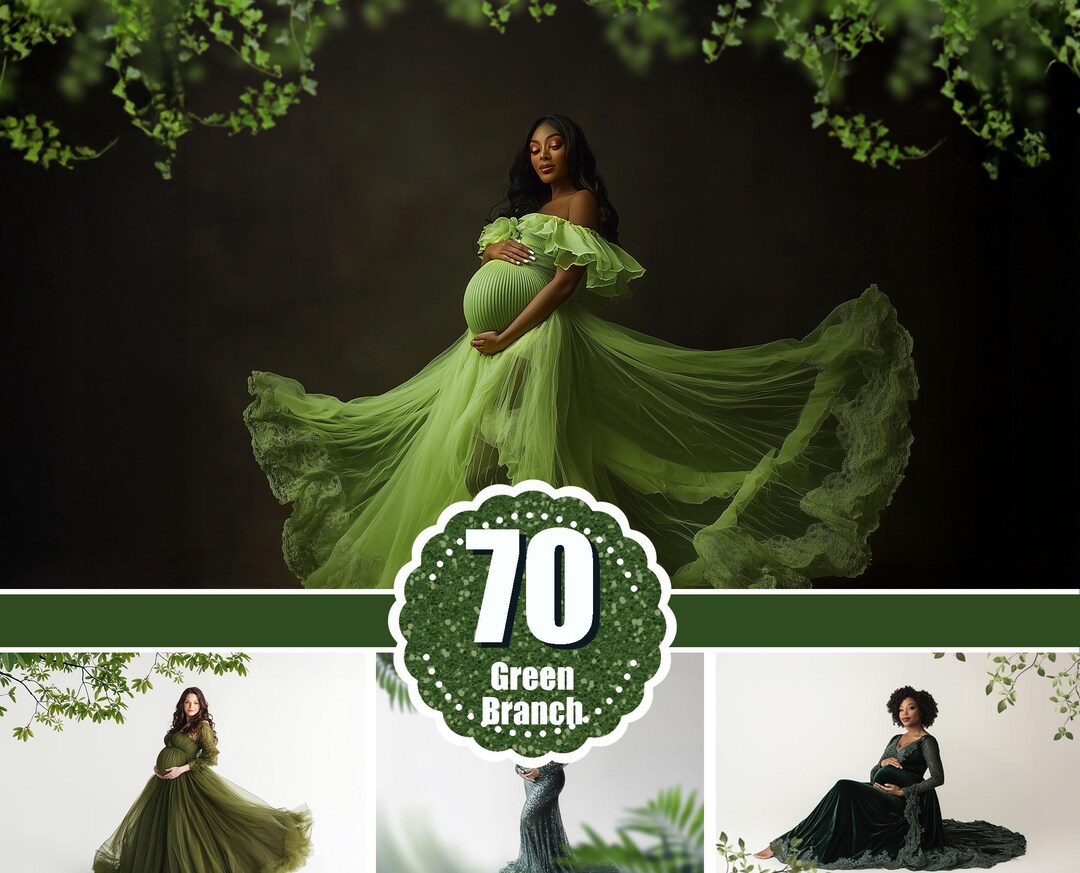 70 Greenery Branch Floral Frame Overlay, Photoshop Overlays, Maternity ...