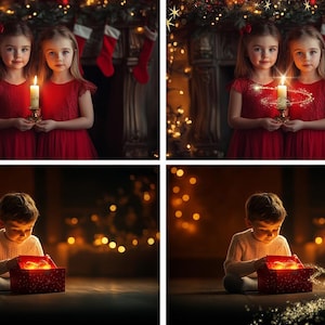 65 Magic Light Christmas Overlays, Wand Light Overlay, Gold Glitter ...