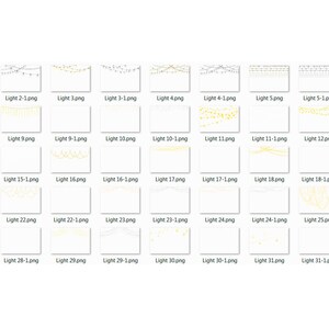 60 String Light Photo Overlays, Fairy Light Clipart, Christmas New Year ...