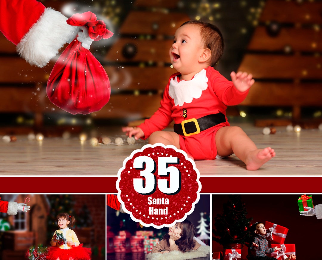 35 Santa Hand, Photoshop Overlay, Christmas Holiday Winter Overlay ...