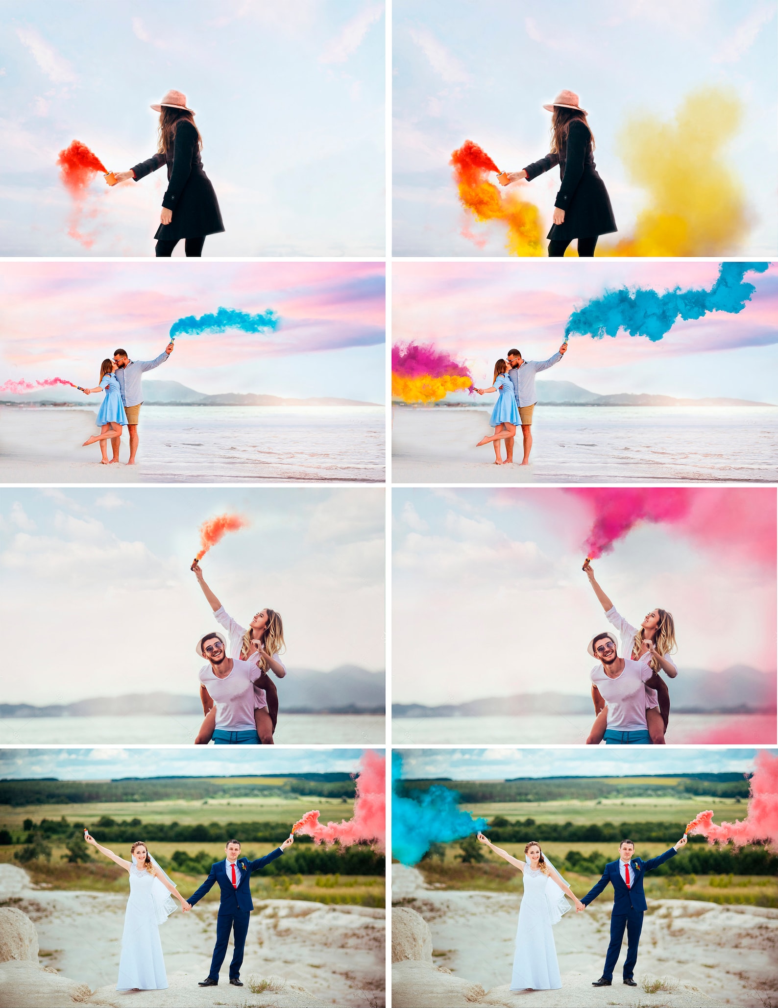 35 Smoke Bomb Overlays, Colorful Smoke Fog, Photo Overlays, Photoshop ...