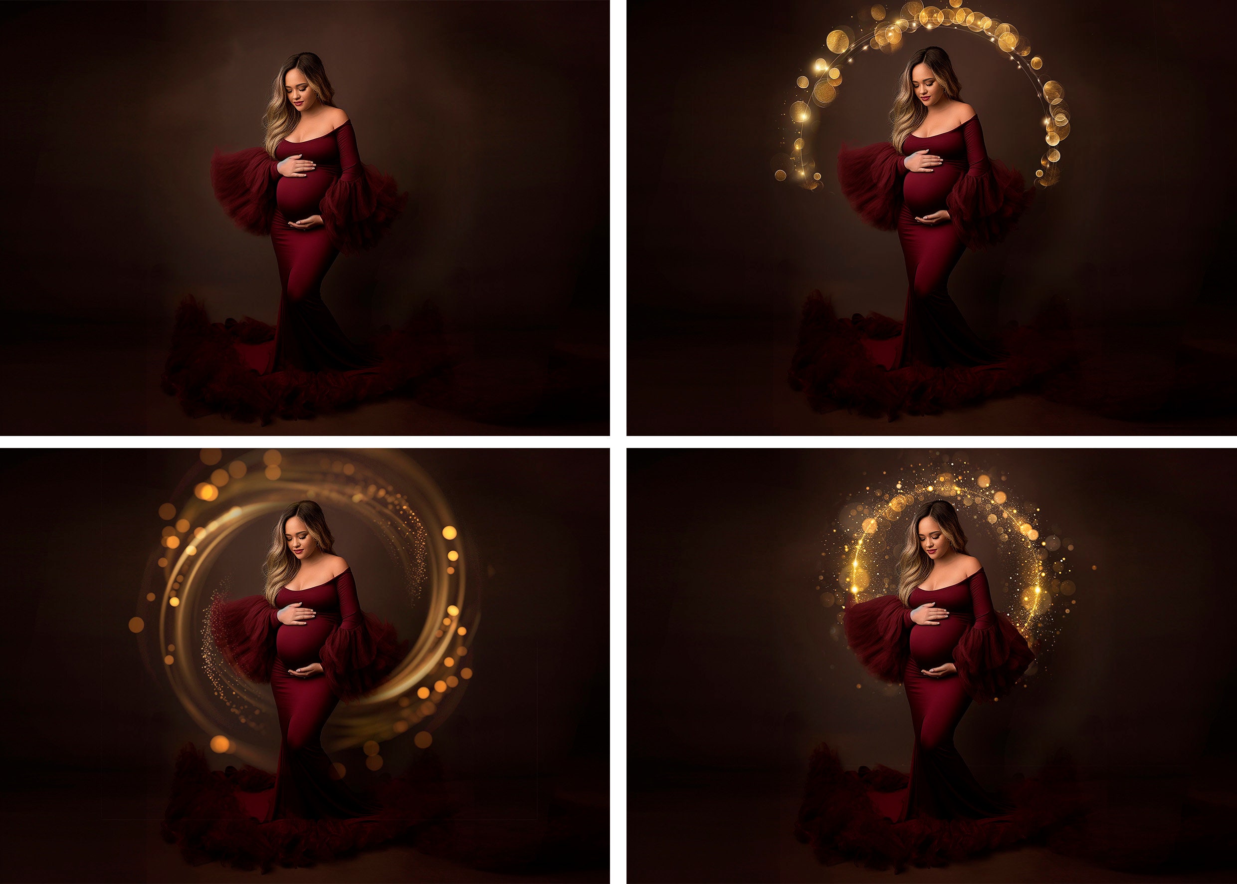 35 Golden Light Ring Maternity Overlays, Maternity Circle Overlay ...