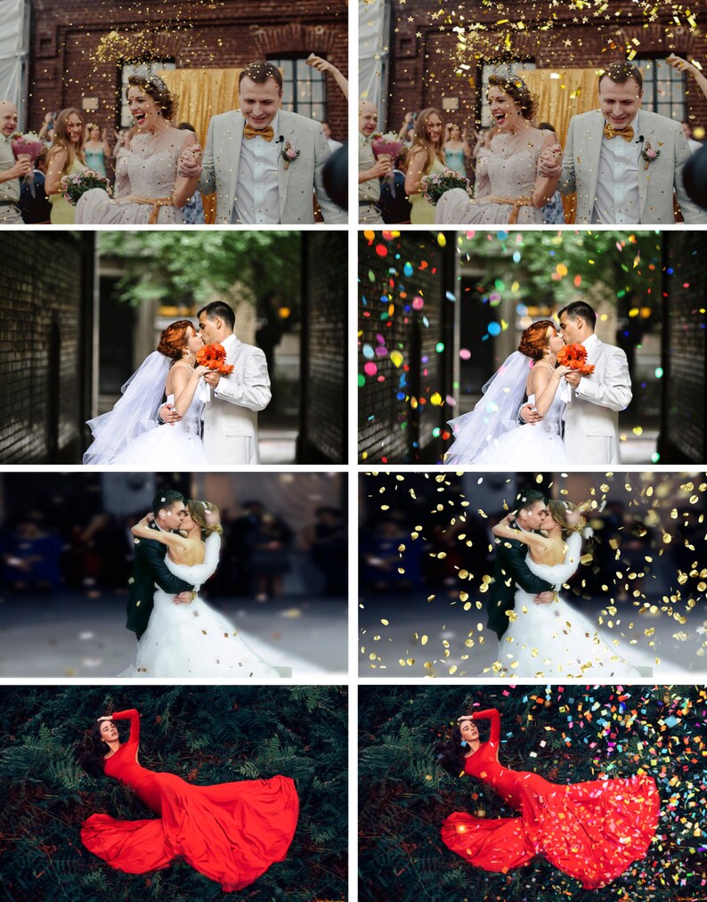 40 Confetti Photoshop Overlays, Wedding Birthday Confetti, Bokeh Blow ...