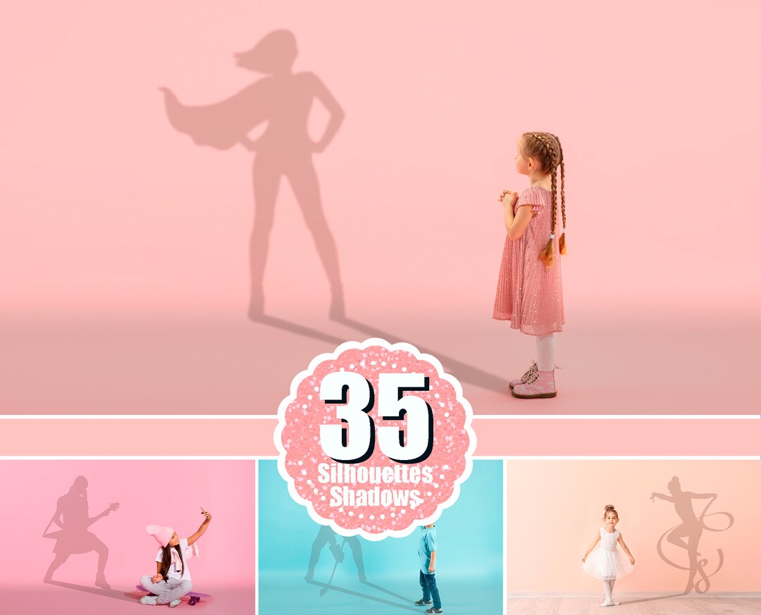 35 Silhouettes Shadows Photoshop Overlays, Sport Children Dream ...
