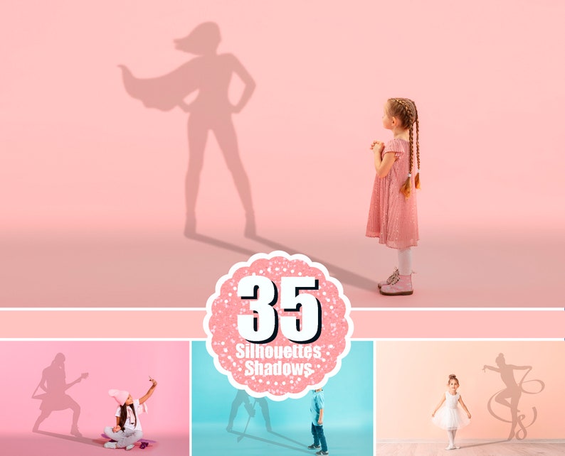 35 Silhouettes Shadows Photoshop Overlays Sport Superhero | Etsy