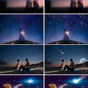 35 Falling Star Photoshop Overlay, Night Sky, Starlight, Milky Way ...