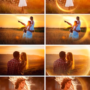 35 Sun Ring Lens Flare Overlays, Rainbow Lens Flare, Natural Sun Light ...