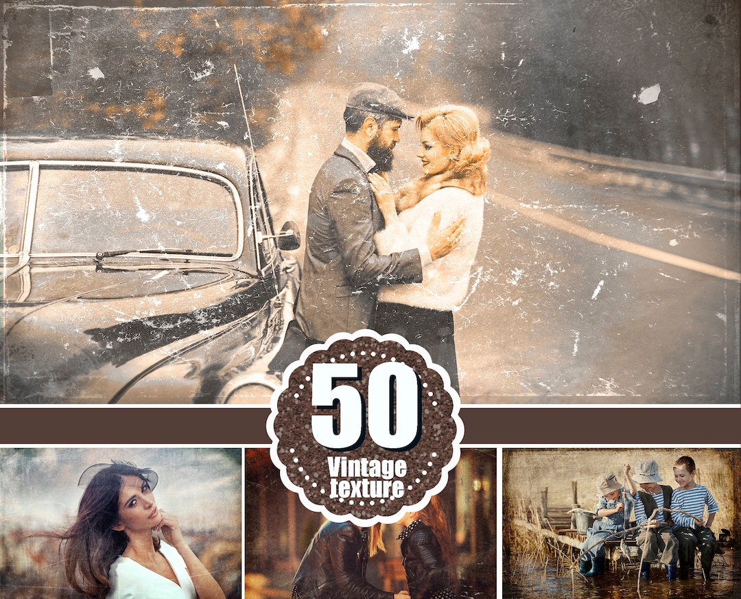 50 Vintage Texture, Old Looking Photo Effect, Retro Grunge Overlay ...