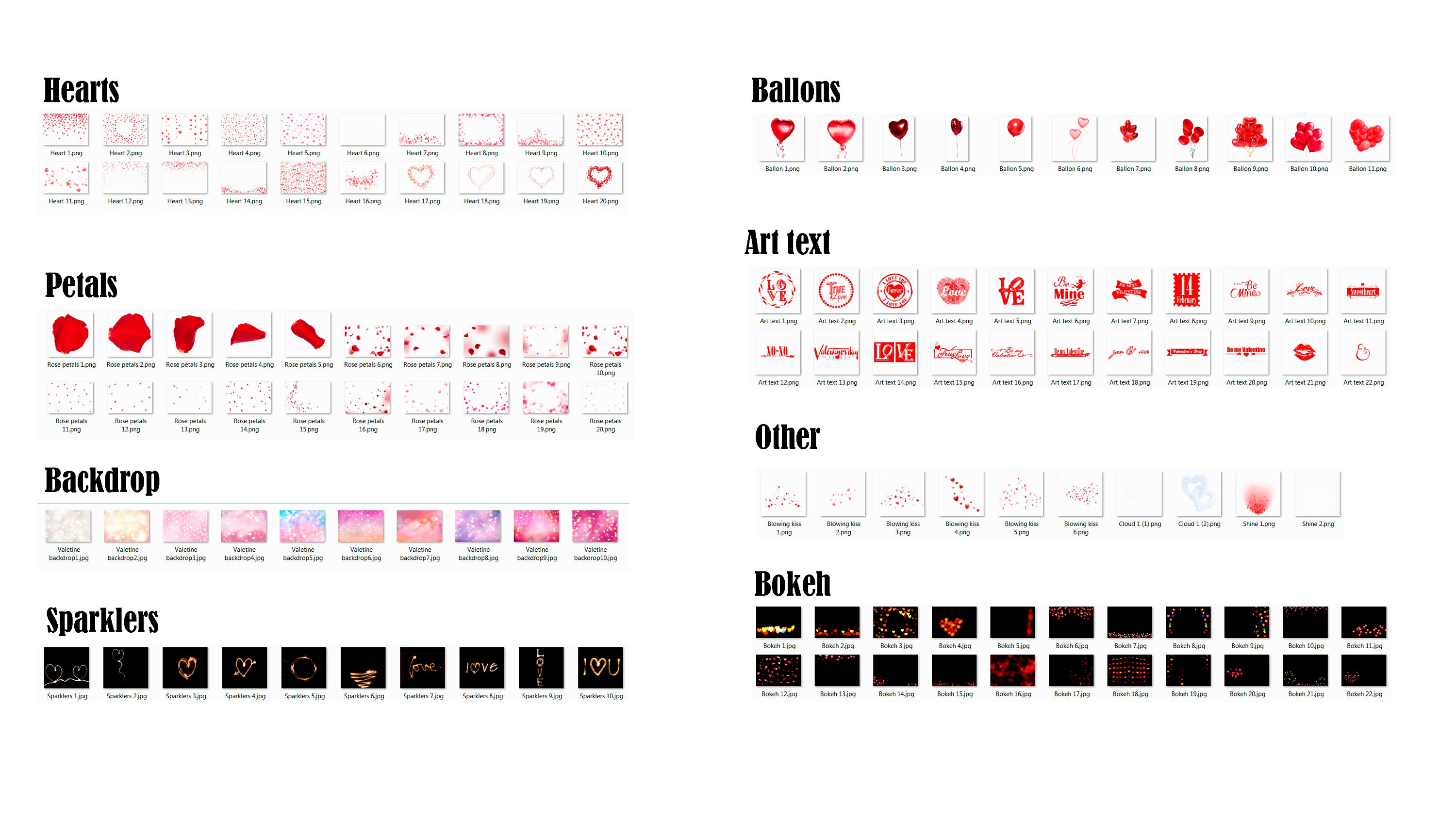 110 Valentine Valentine's Day Photo Overlays Heart Love - Etsy