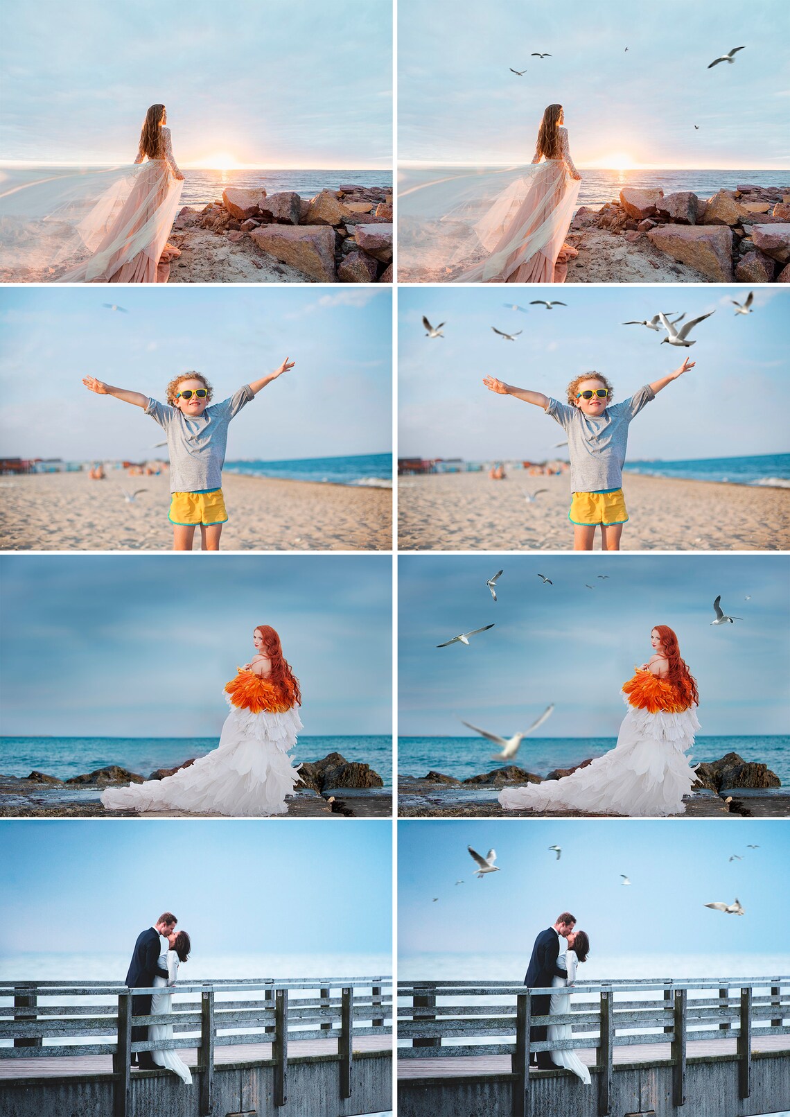 25 Bird Seagull Overlay, Realistic Flying Seagull Overlays, Photoshop ...