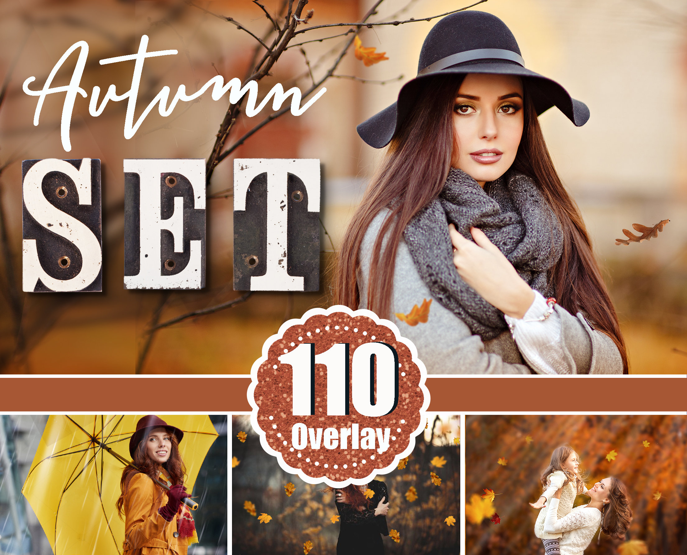 Autumn Set Photo Overlays, Falling Leaves Overlay, Fog Cloud Sky Rain ...
