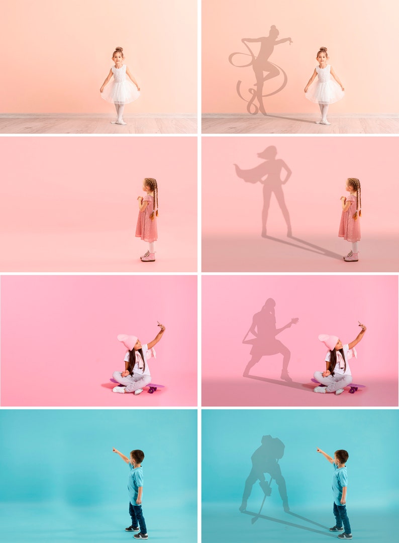 35 Silhouettes Shadows Photoshop Overlays Sport Superhero | Etsy