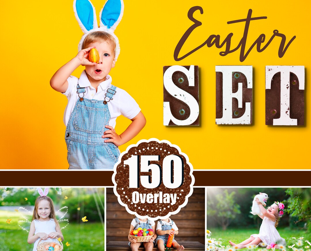 150 Easter Overlay, Flower Branch Light Bunny Butterfly Bubble Sun ...