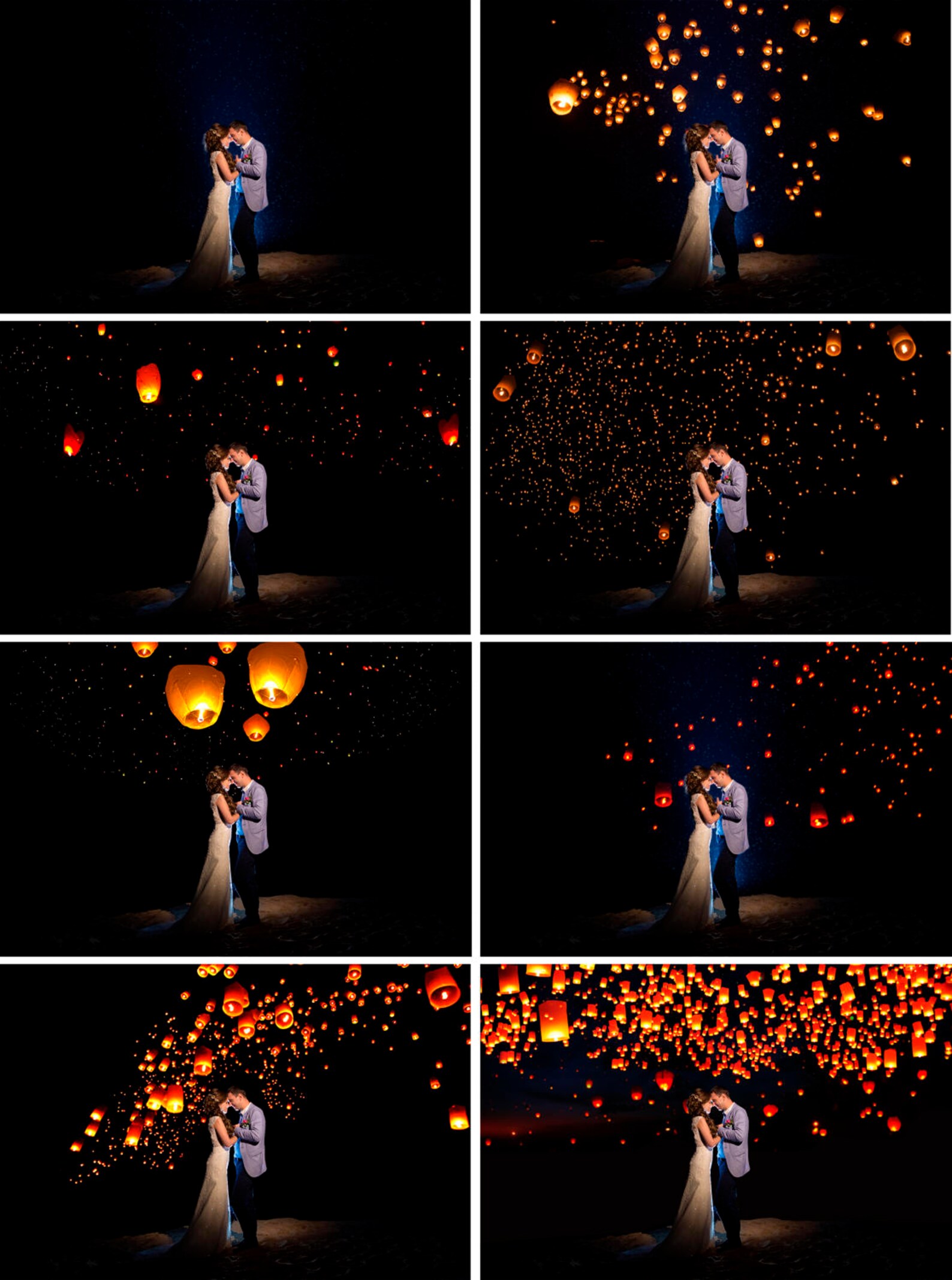 40 Sky Lanterns Photoshop Overlays Light Effect Wedding - Etsy