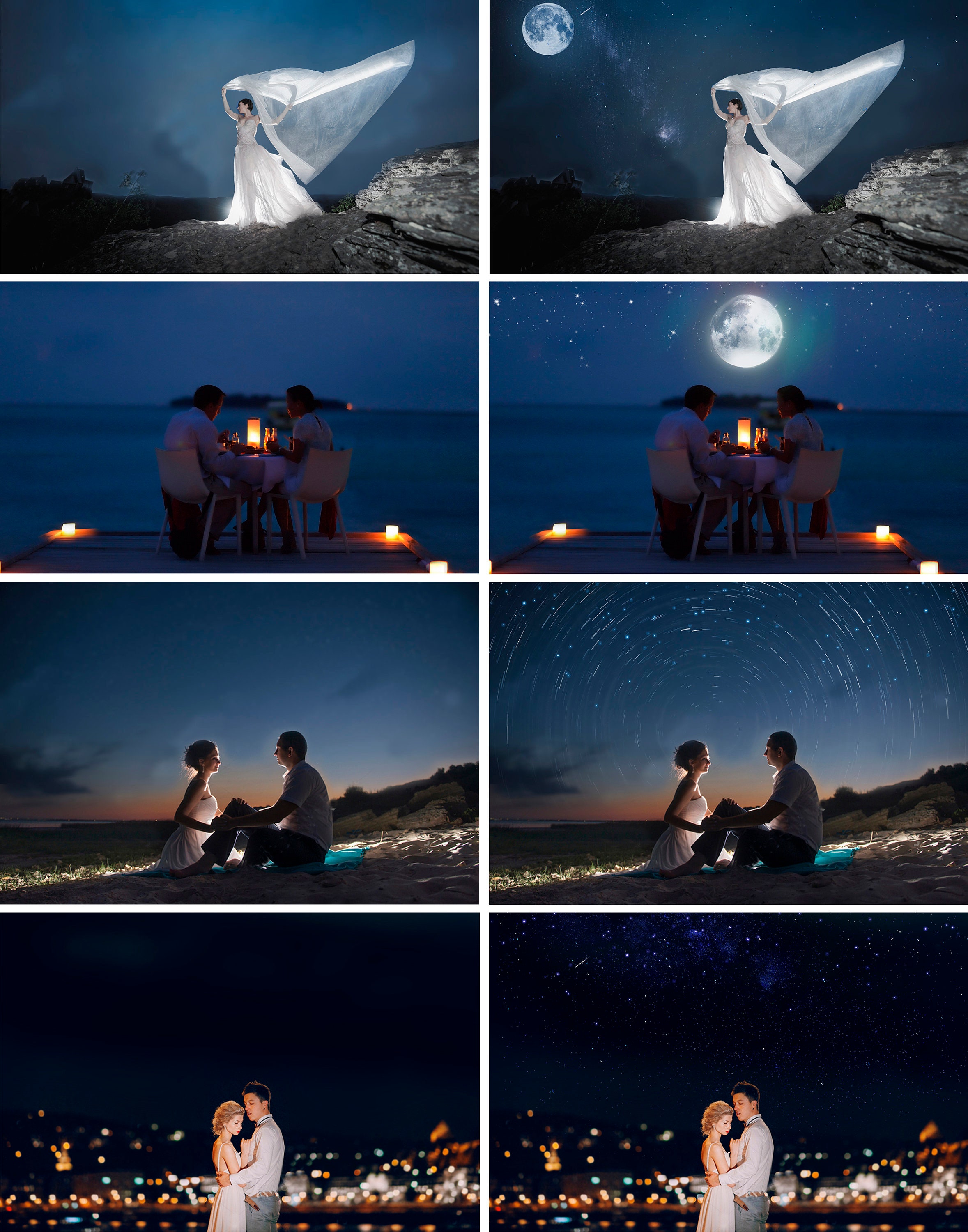 45 Falling Stars Moon Photoshop Overlays Night Sky Overlay - Etsy