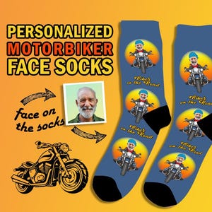 Custom Motorcycle Gift Socks for Him, Motorbiker Custom Gift Socks ...