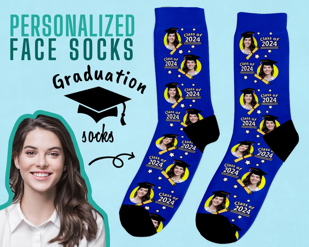 Custom Graduation Gift, Grad Gift Socks, Custom Graduation Face Socks ...