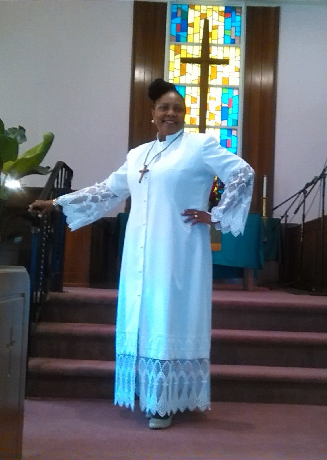 Robes for Clergy (leah) White Robe Perfect for Communion, Weddings ...