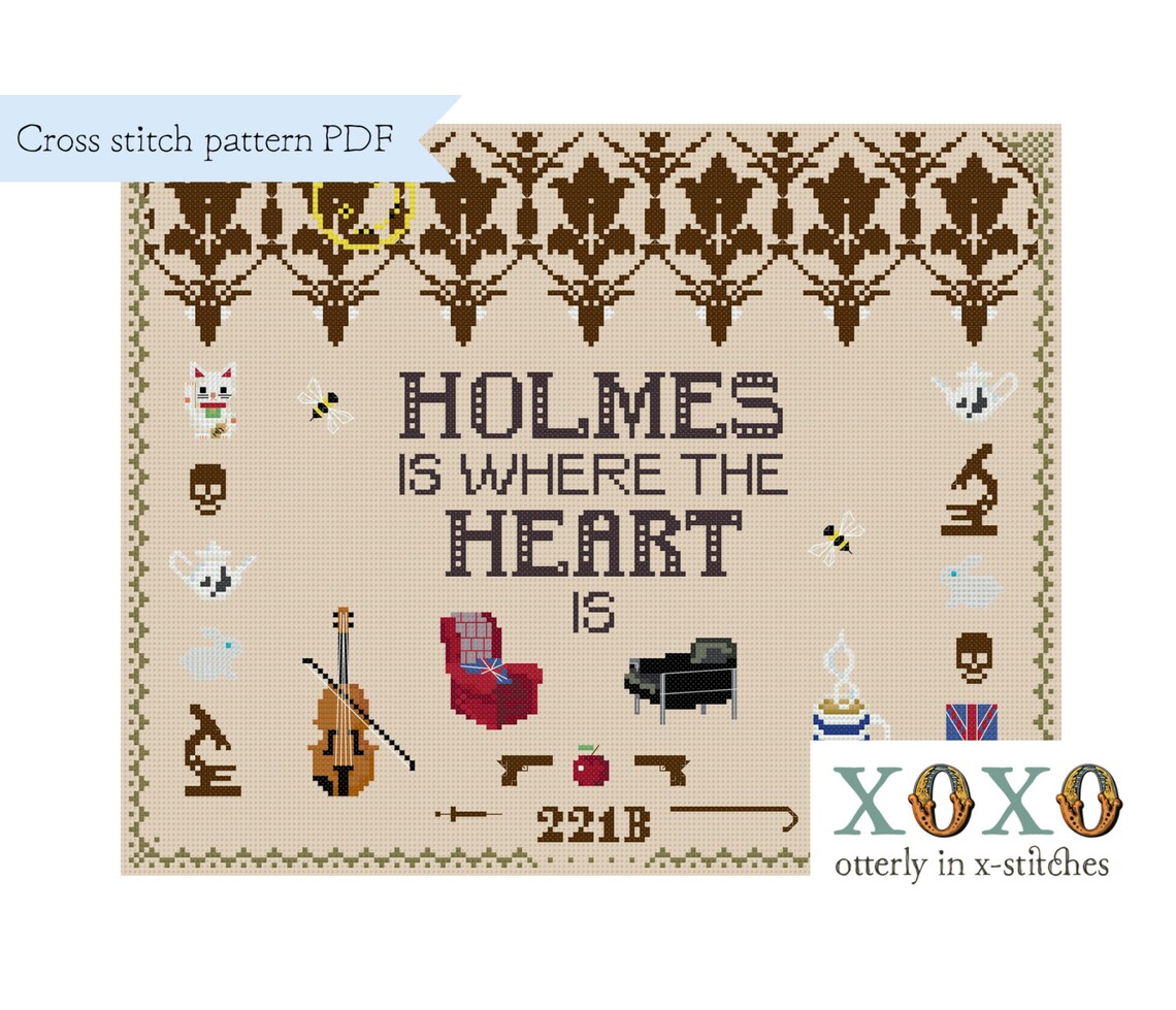 Sherlock Cross Stitch Pattern Digital Download PDF File Holmes - Etsy ...