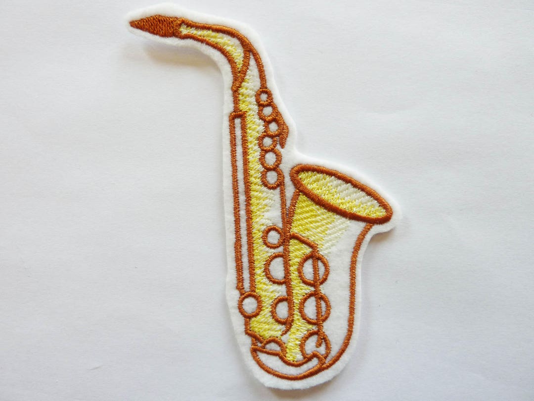 Applique, Badge, Embroidery, Iron-on Patch, Saxophone Musical ...