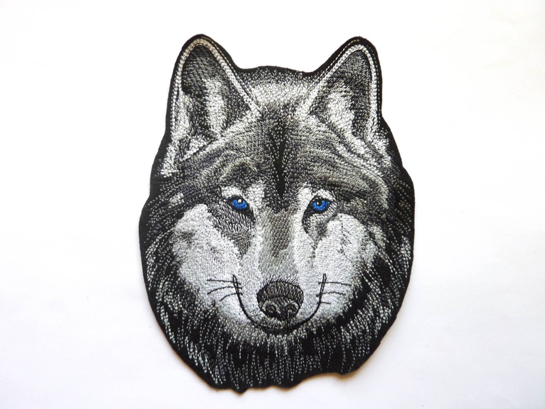 Machine Embroidered Wolf Head Patch - Etsy