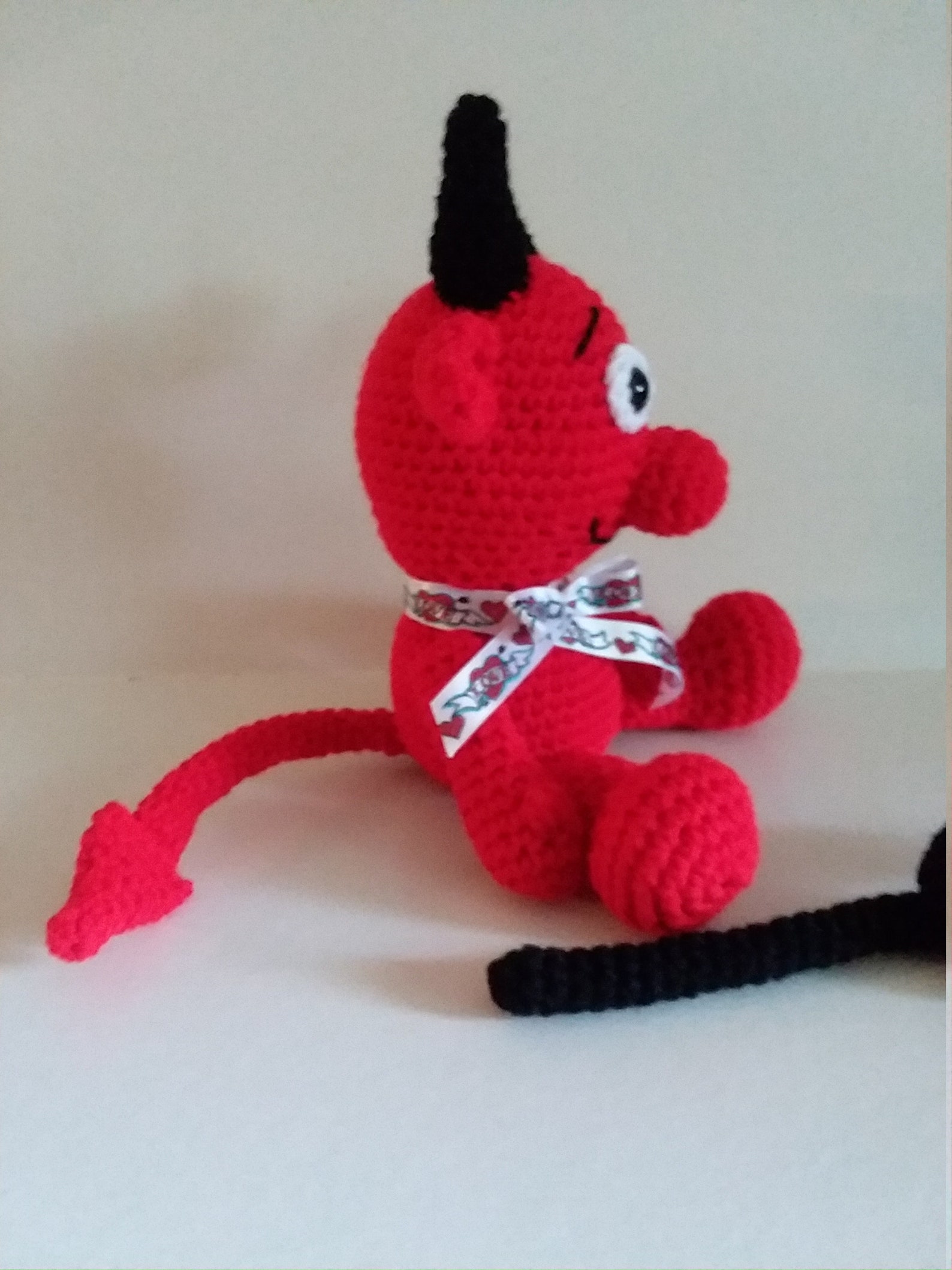 Crocheted Devil Devil Amigurumi Stuffed Devil Valentine - Etsy