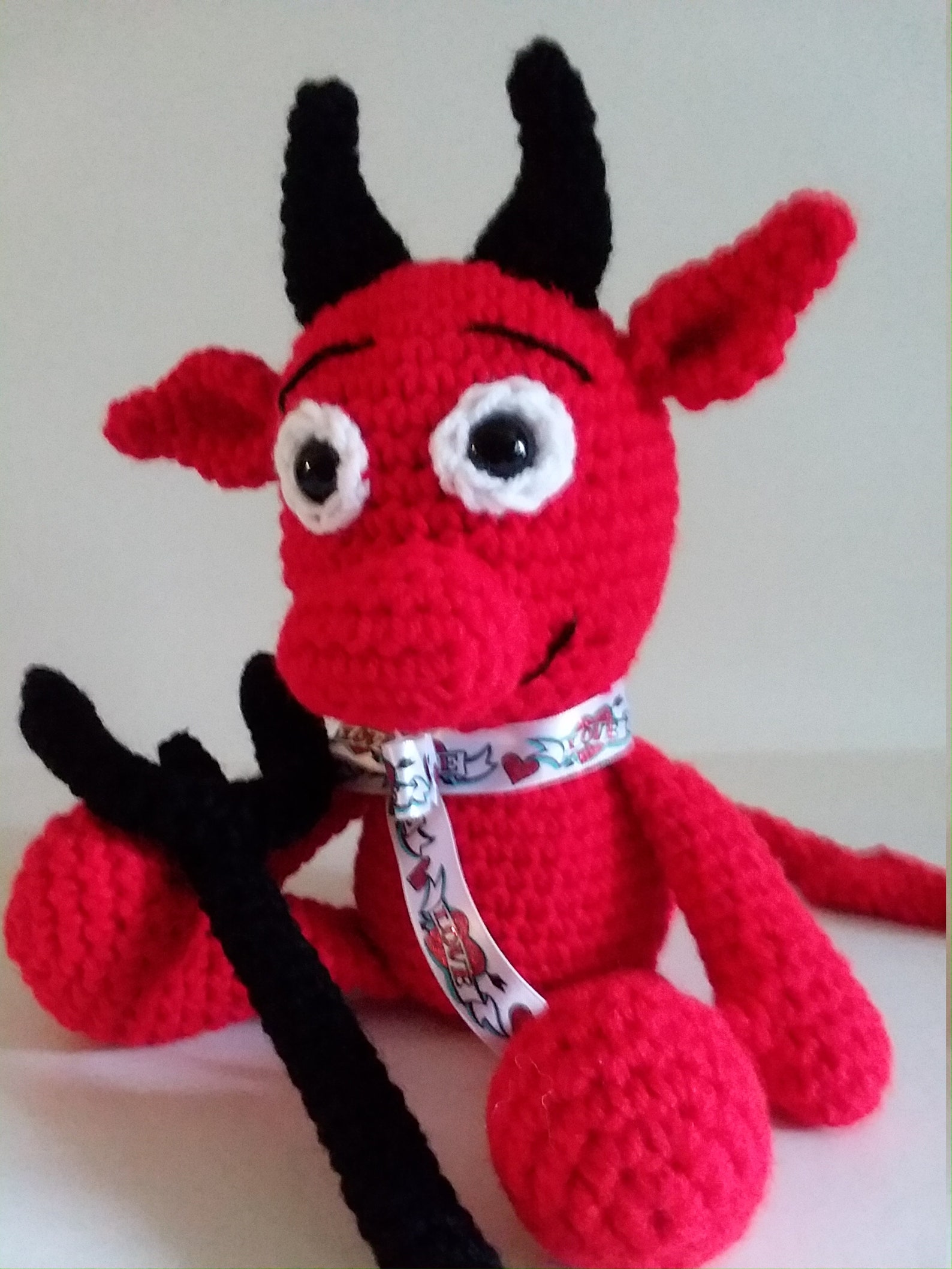 Crocheted Devil Devil Amigurumi Stuffed Devil Valentine - Etsy