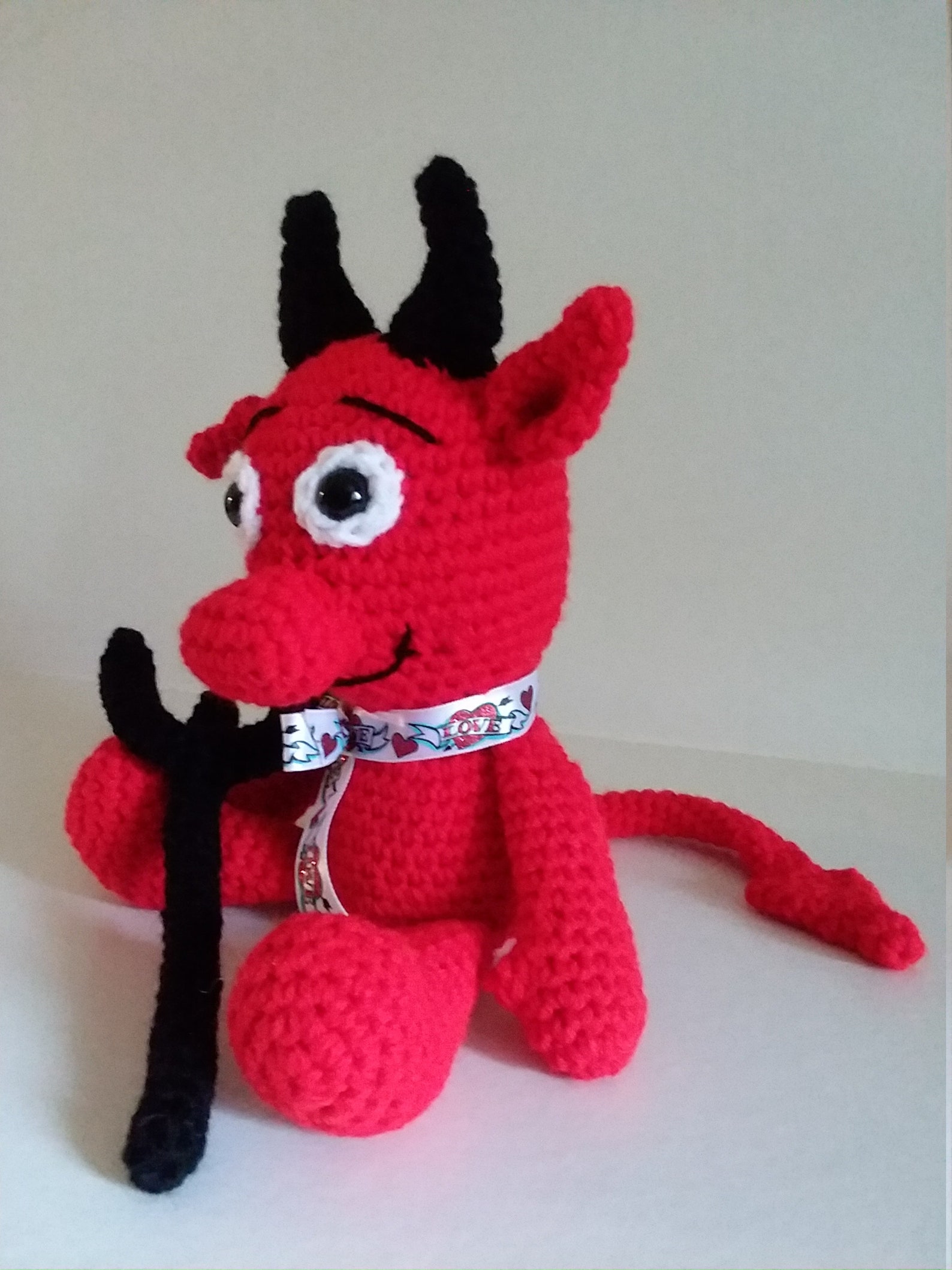 Crocheted Devil Devil Amigurumi Stuffed Devil Valentine - Etsy