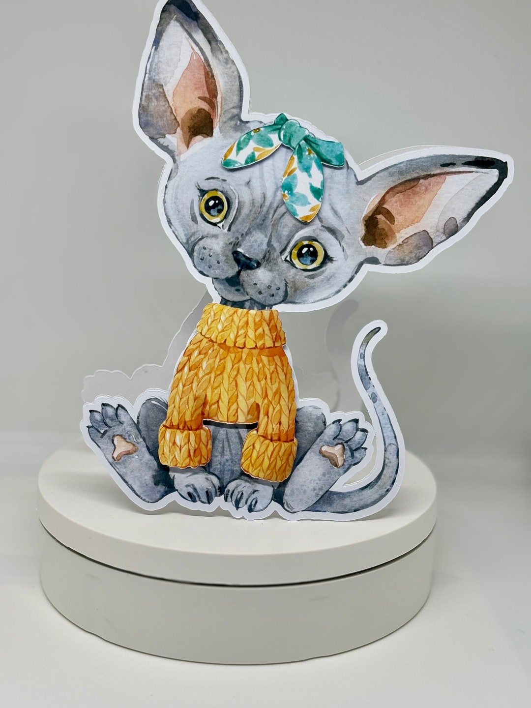 Cute Baby Sphynx-sphinx Cat-kitten Shaped Greetings Card. Ideal for ...