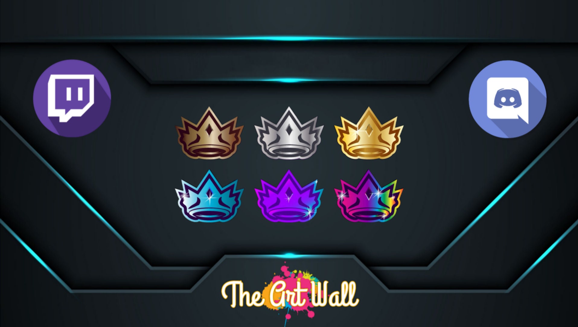 6 badge sub Twitch / Badge dei sub della corona - Etsy Italia